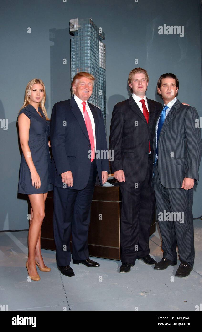 September 19 2007, New York City Donald Trump, Ivanka Trump, Eric Trump ...