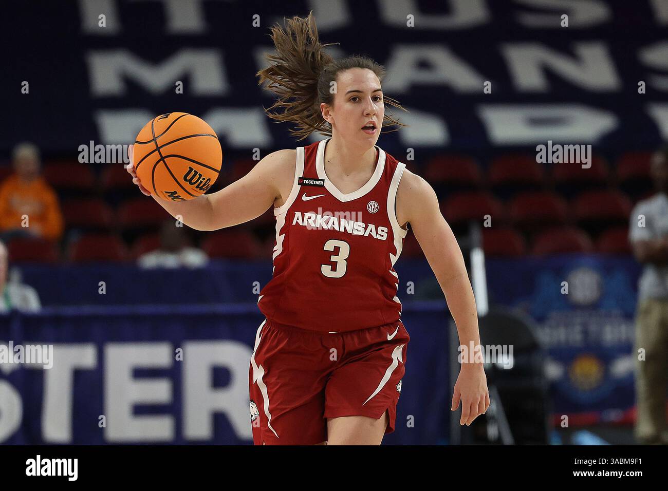 GREENVILLE, SC - MARCH 05: Arkansas Razorbacks guard Izzy Higginbottom ...