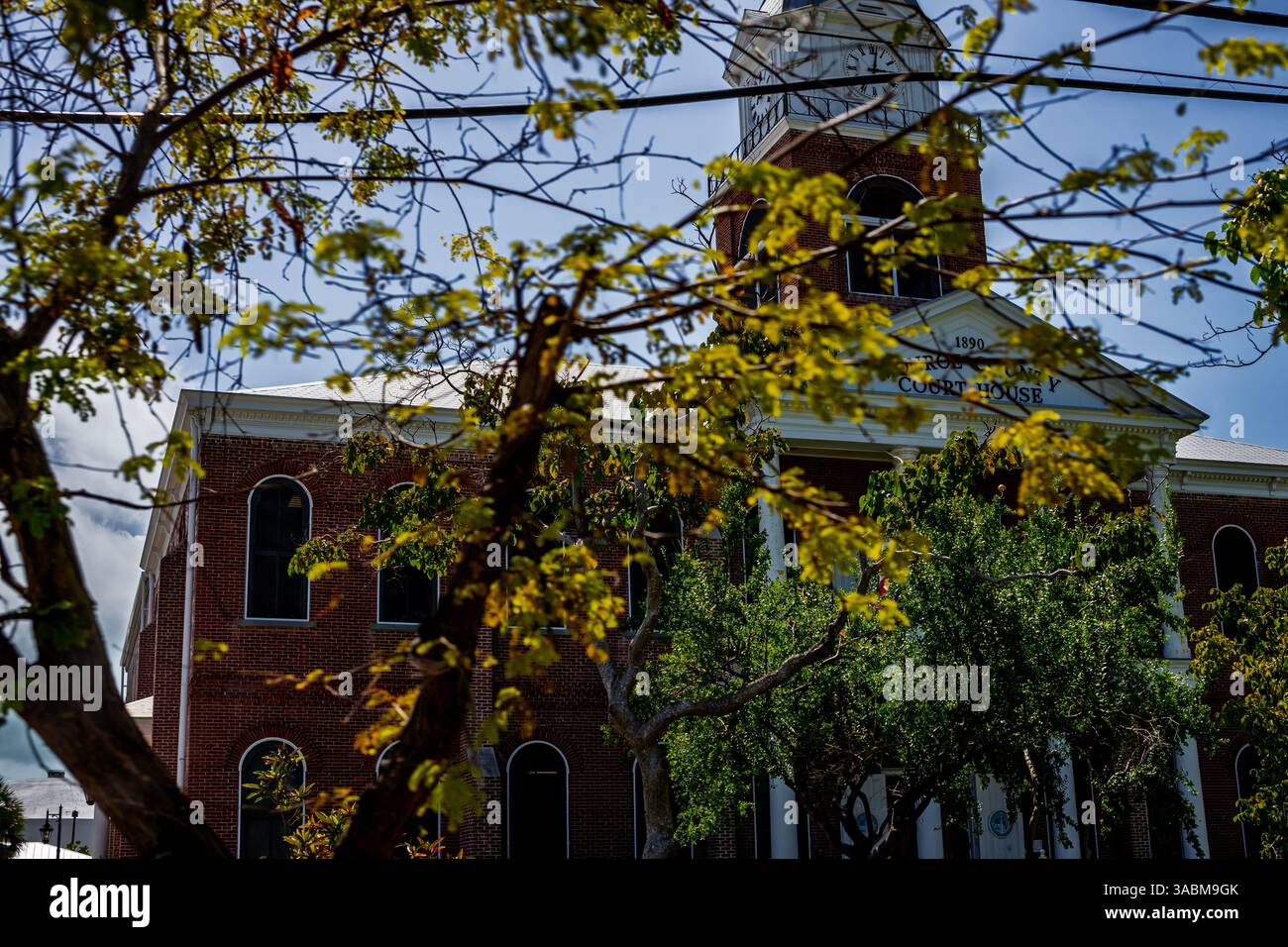Key West famous panoramic streets and buildings view. South Florida ...