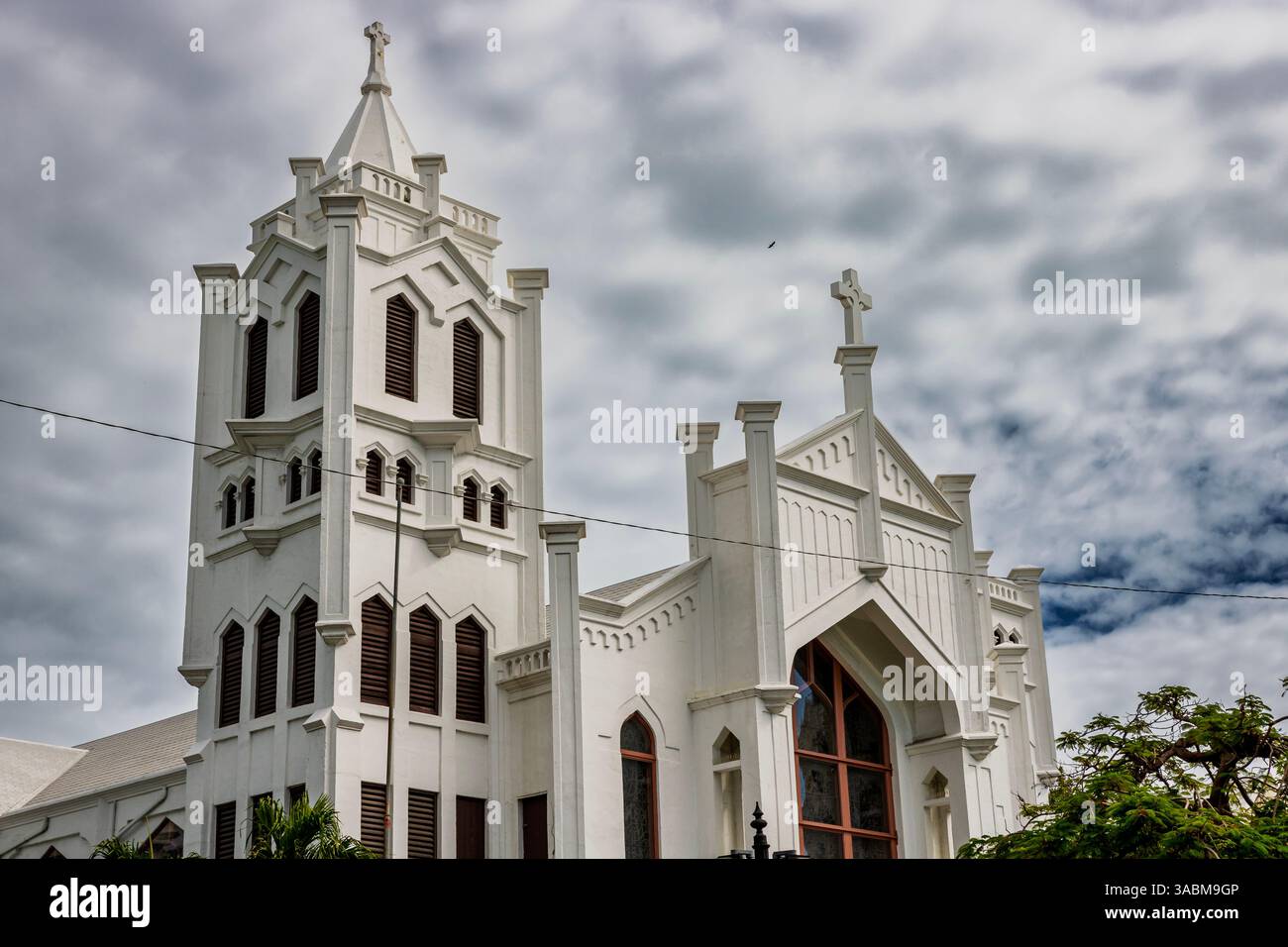 Key West famous panoramic streets and buildings view. South Florida ...