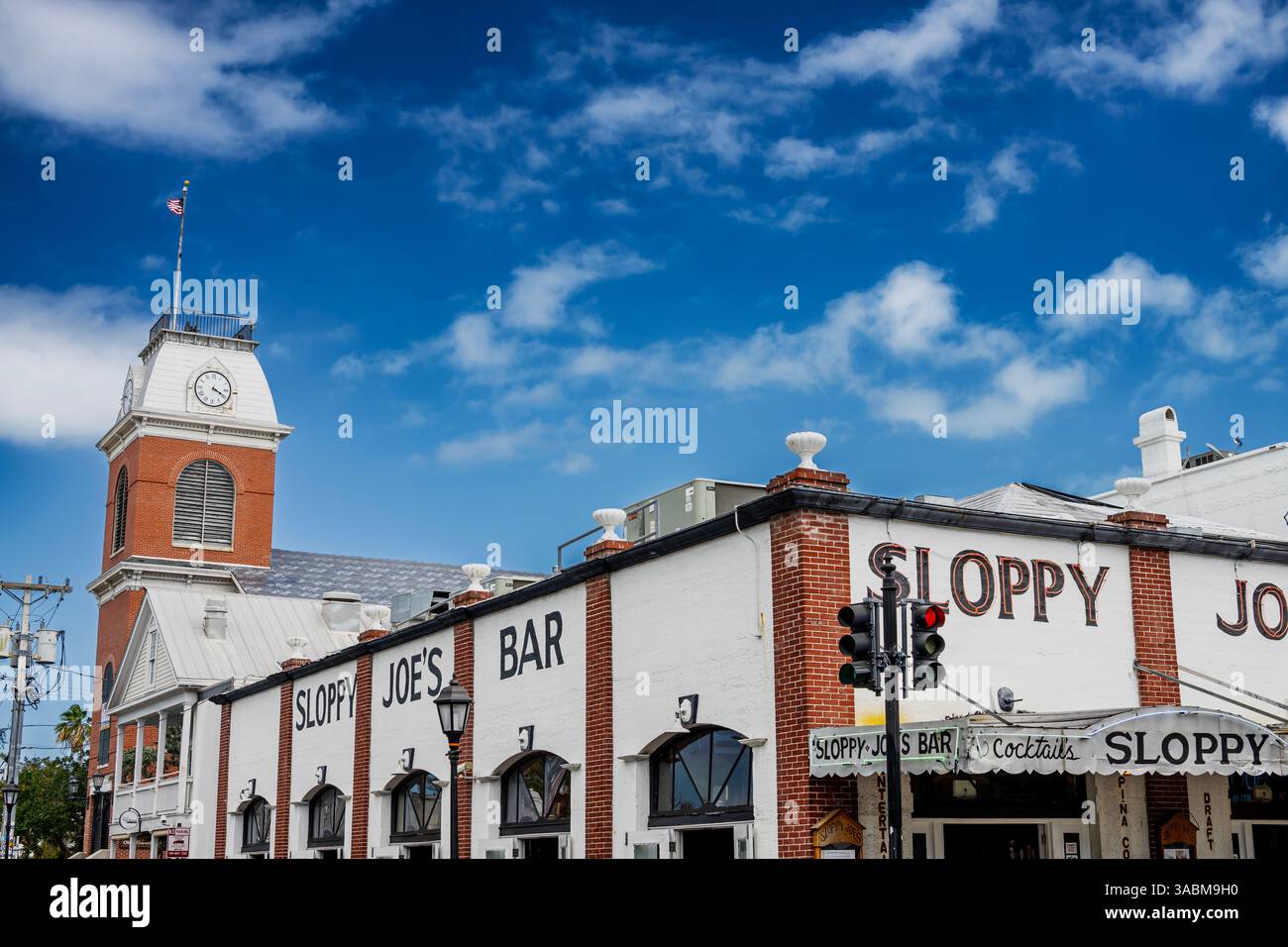 Key West famous panoramic streets and buildings view. South Florida ...