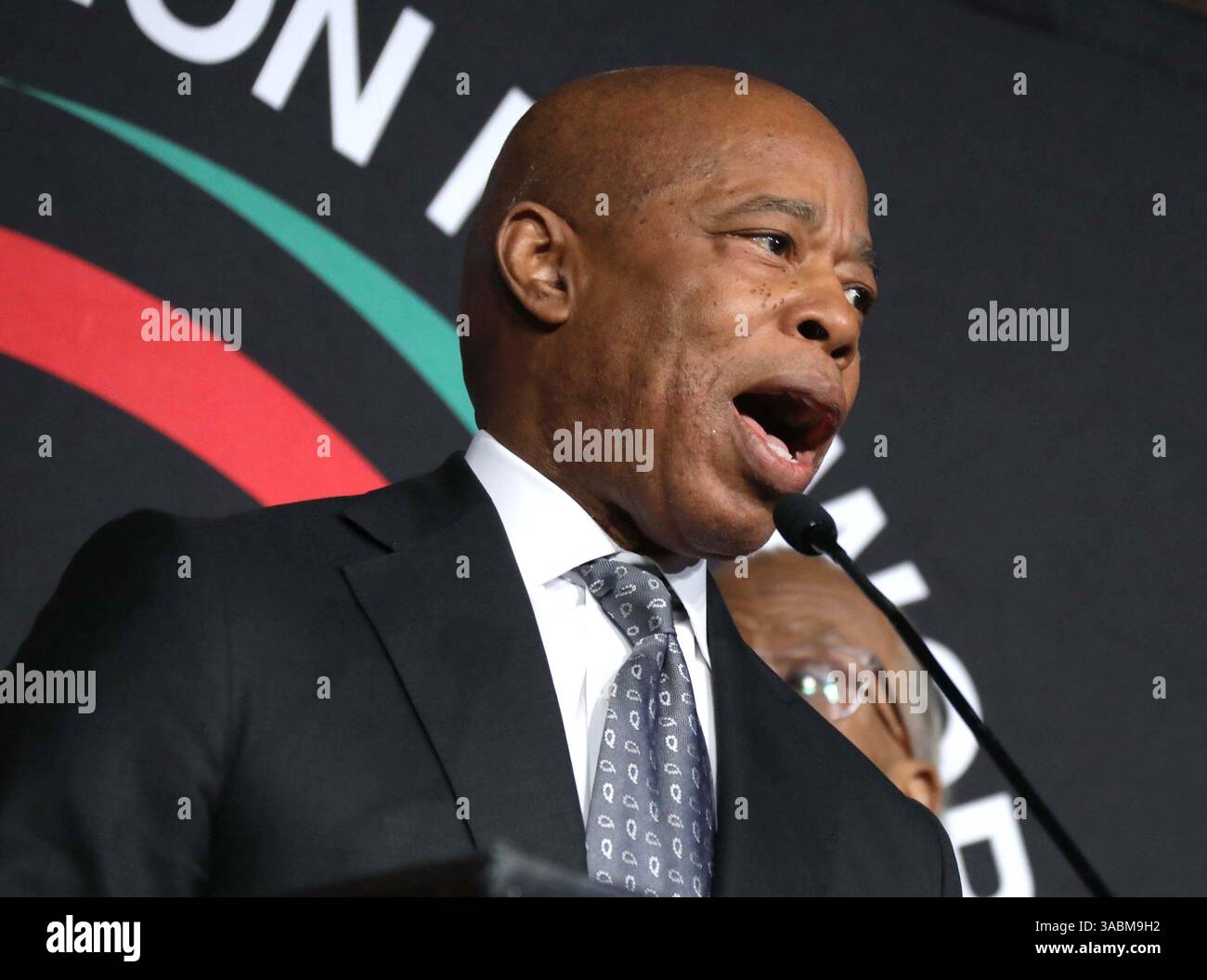 New York, New York, USA. 2nd Apr, 2025. NYC Mayor ERIC ADAMS seen at ...