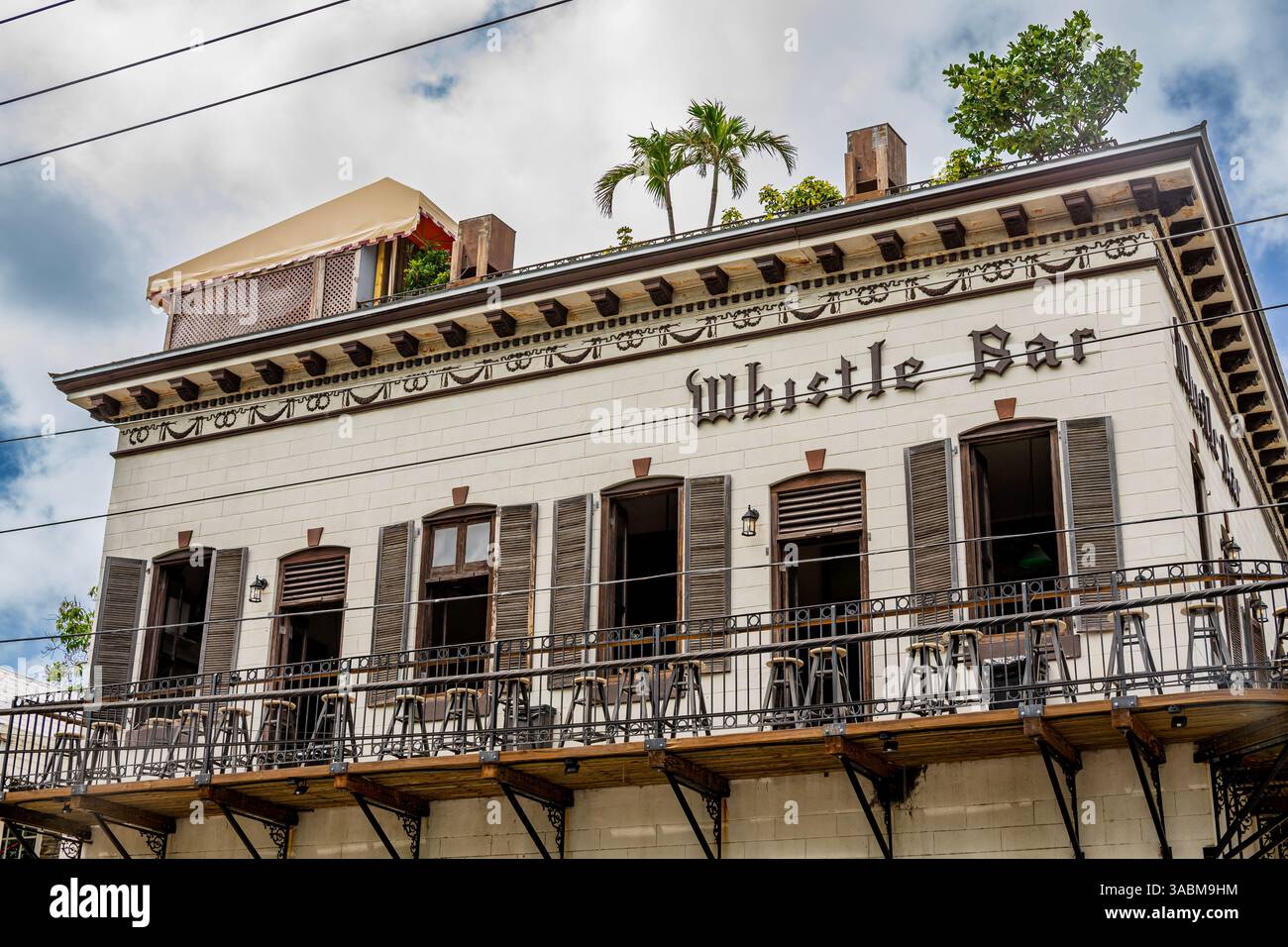 Key West famous panoramic streets and buildings view. South Florida ...