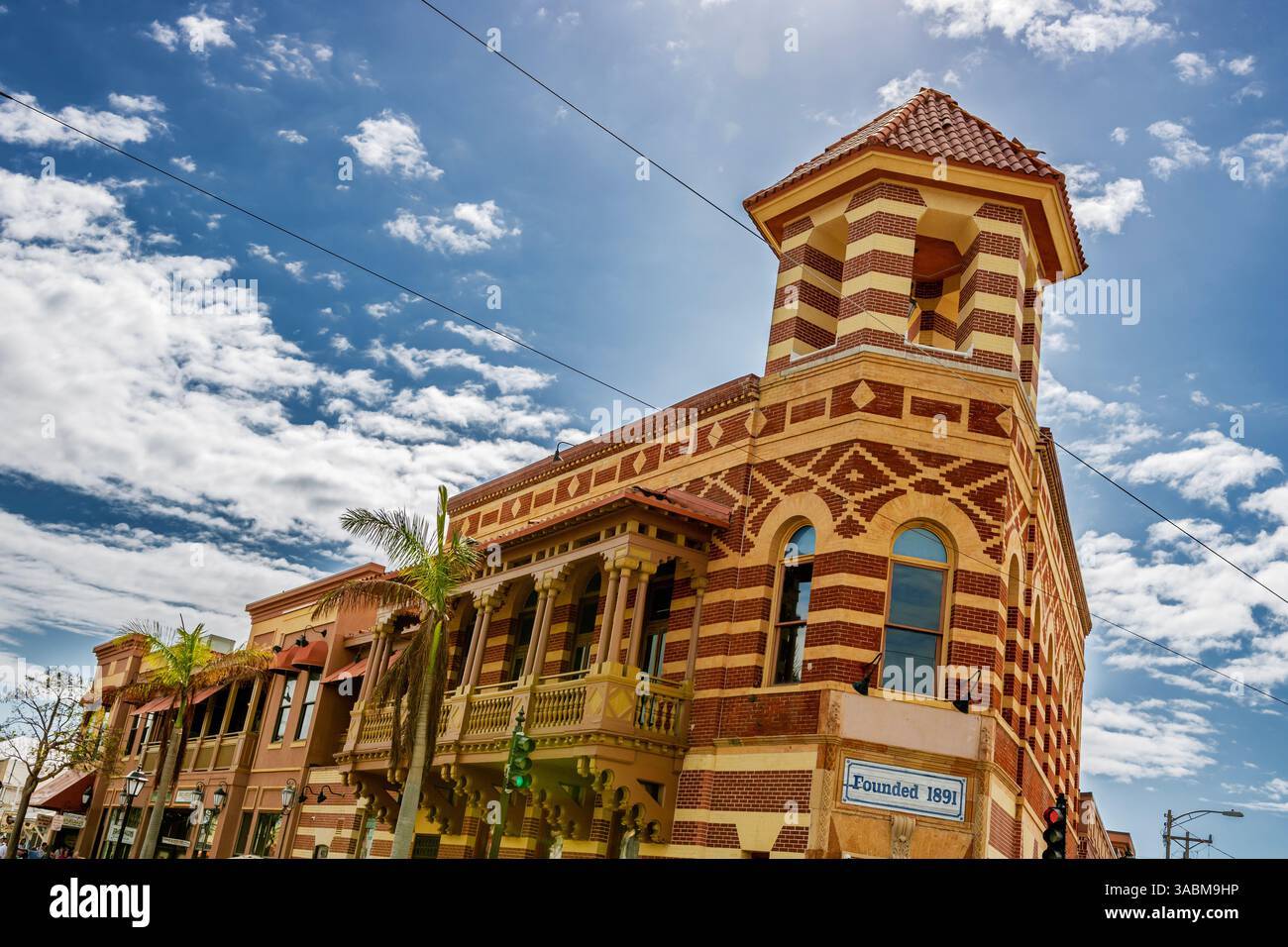Key West famous panoramic streets and buildings view. South Florida ...