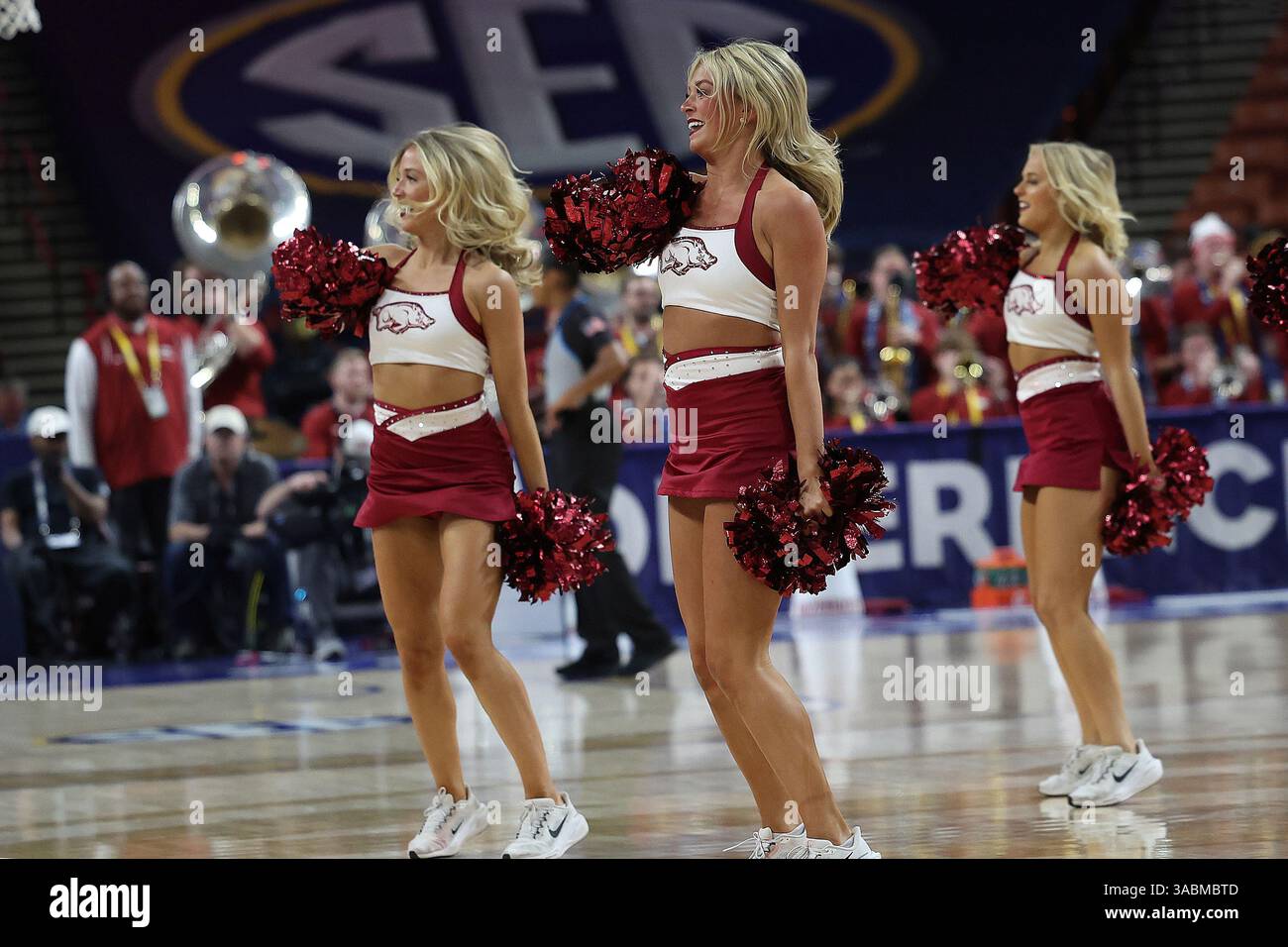 GREENVILLE, SC - MARCH 05: Arkansas dance team performs during the SEC ...
