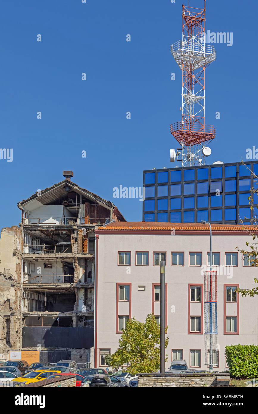 Belgrade, Serbia - October 02, 2021: Ruins of NATO Bombing of the Radio ...