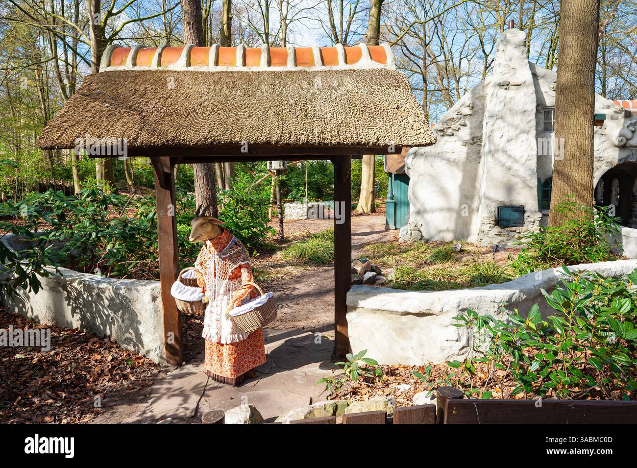 Mother goat is leaving for town in the fairy tale of The Wolf and the ...