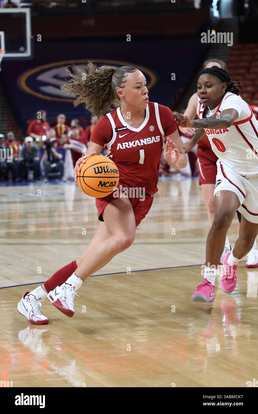 GREENVILLE, SC - MARCH 05: Arkansas Razorbacks guard Phoenix Stotijn (1 ...