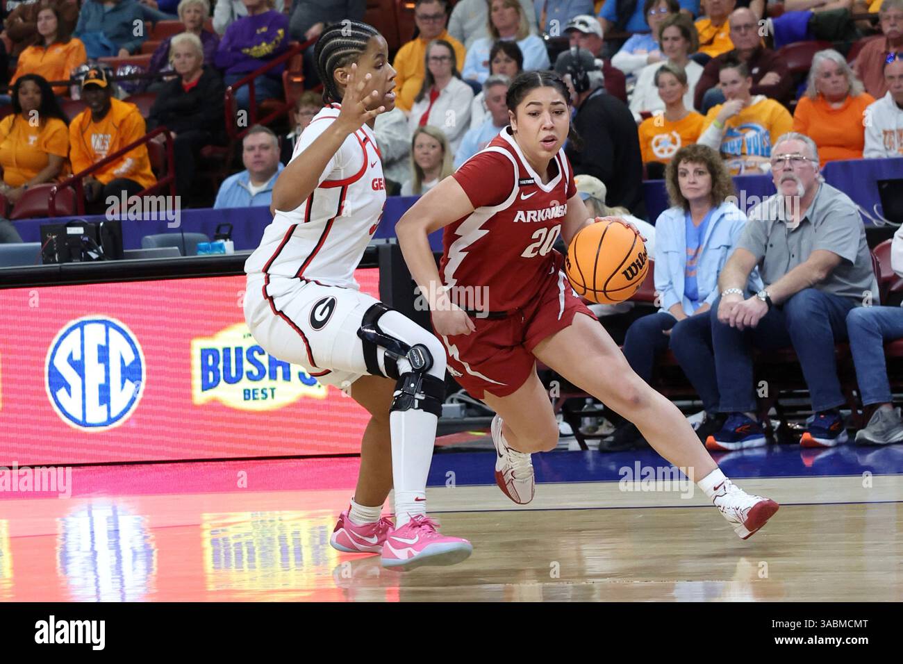 GREENVILLE, SC - MARCH 05: Arkansas Razorbacks guard Karley Johnson (20 ...