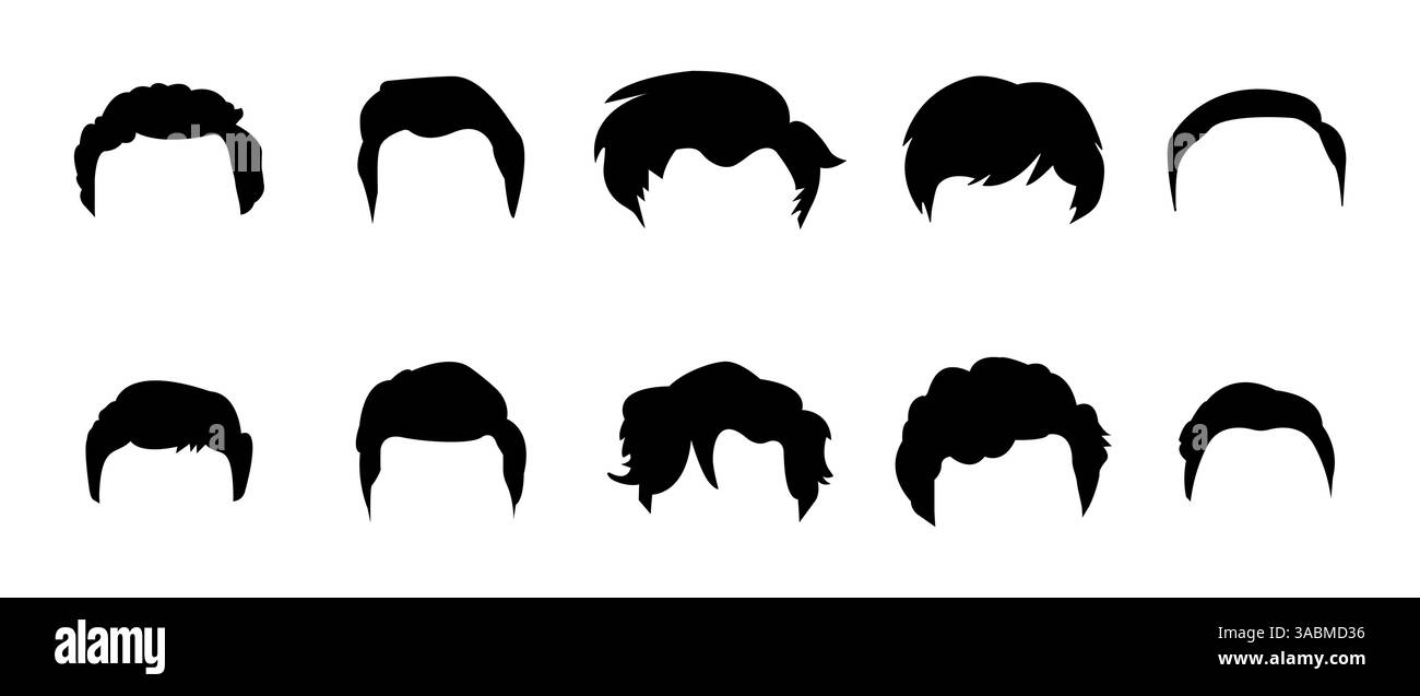 Man hairstyle set. Men's haircut collection Stock Vector Image & Art ...