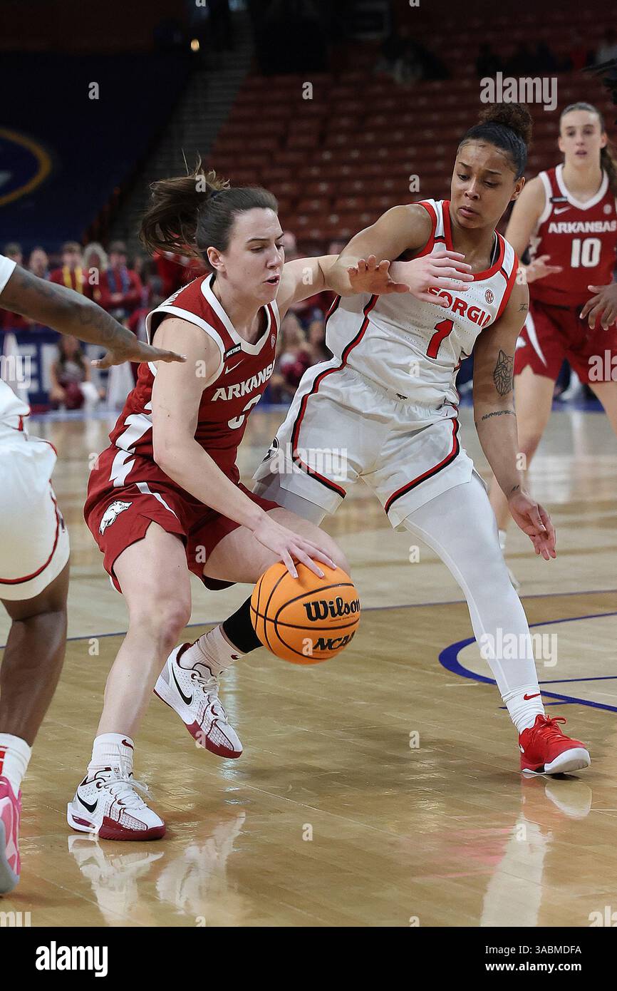 GREENVILLE, SC - MARCH 05: Arkansas Razorbacks guard Izzy Higginbottom ...