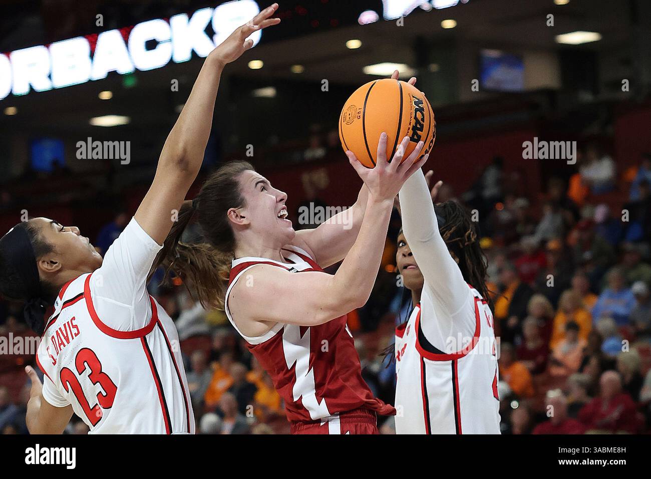 GREENVILLE, SC - MARCH 05: Arkansas Razorbacks guard Izzy Higginbottom (3) during the SEC women ...