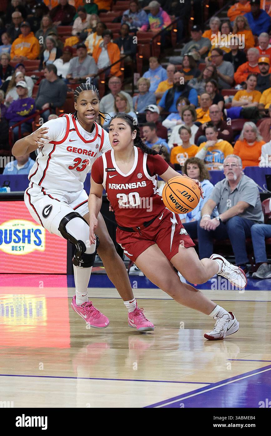 GREENVILLE, SC - MARCH 05: Arkansas Razorbacks guard Karley Johnson (20 ...
