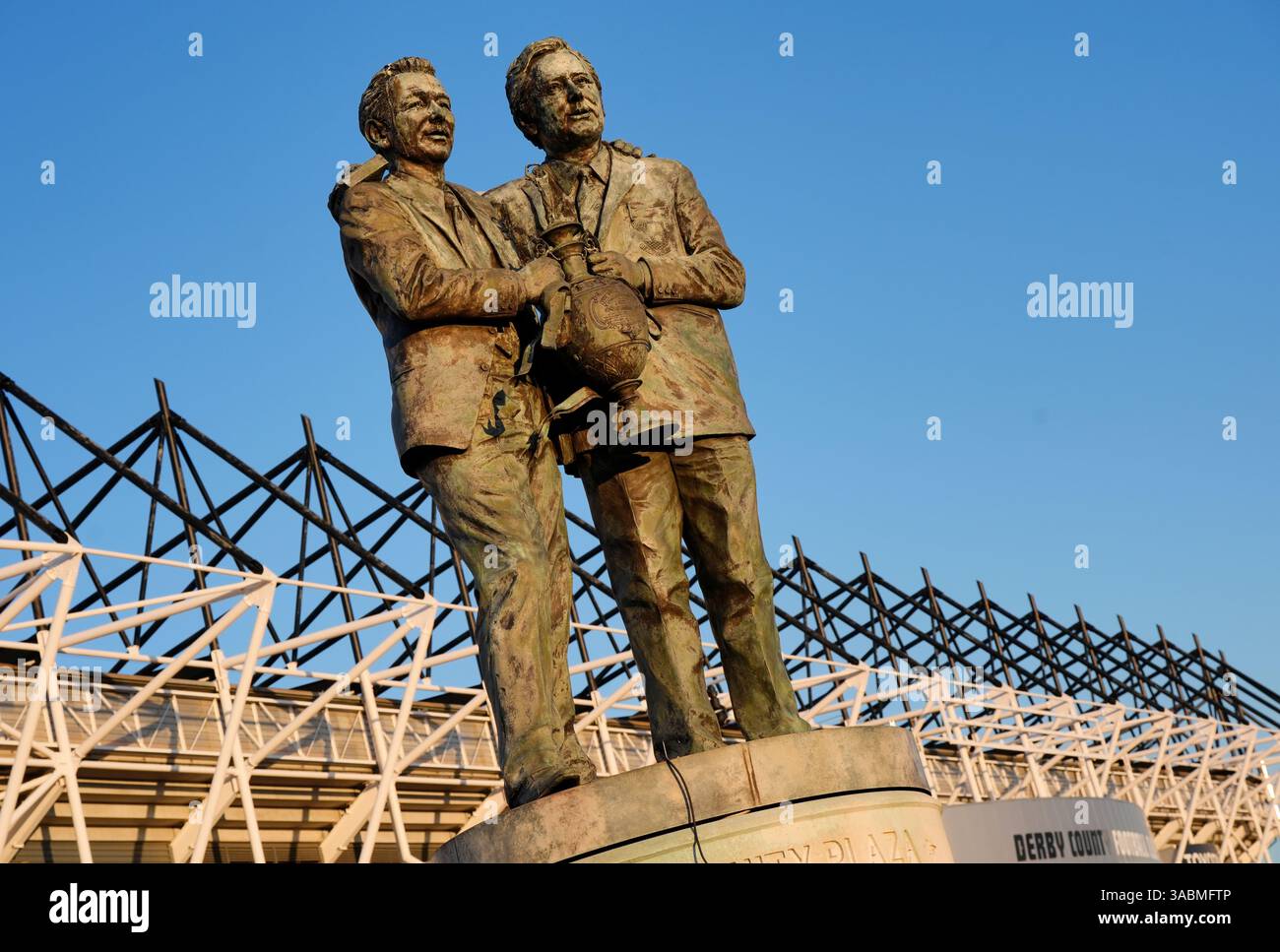 A general view of the Brian Clough and Peter Taylor statue outside the ...
