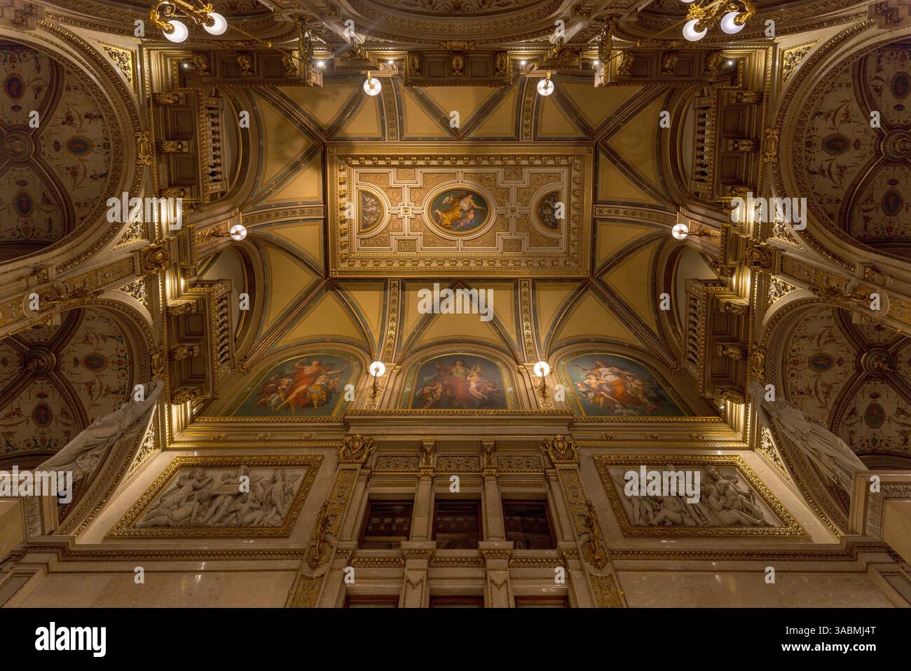 ceiling over entrance staircase, Vienna State Opera House, Vienna ...
