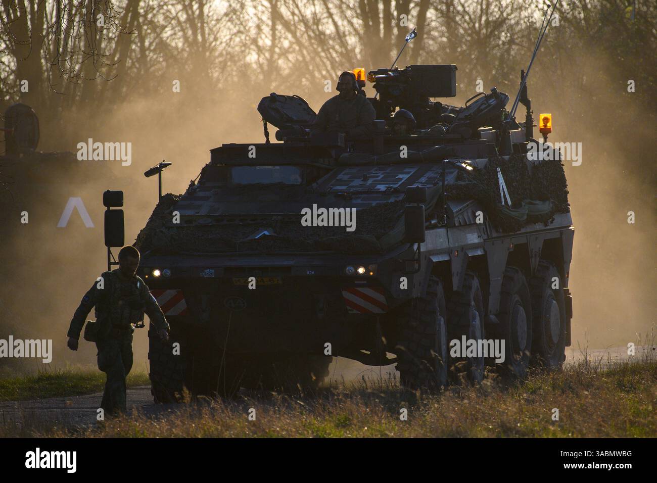 02 April 2025, Saxony-Anhalt, Gardelegen: A Boxer armored vehicle from ...