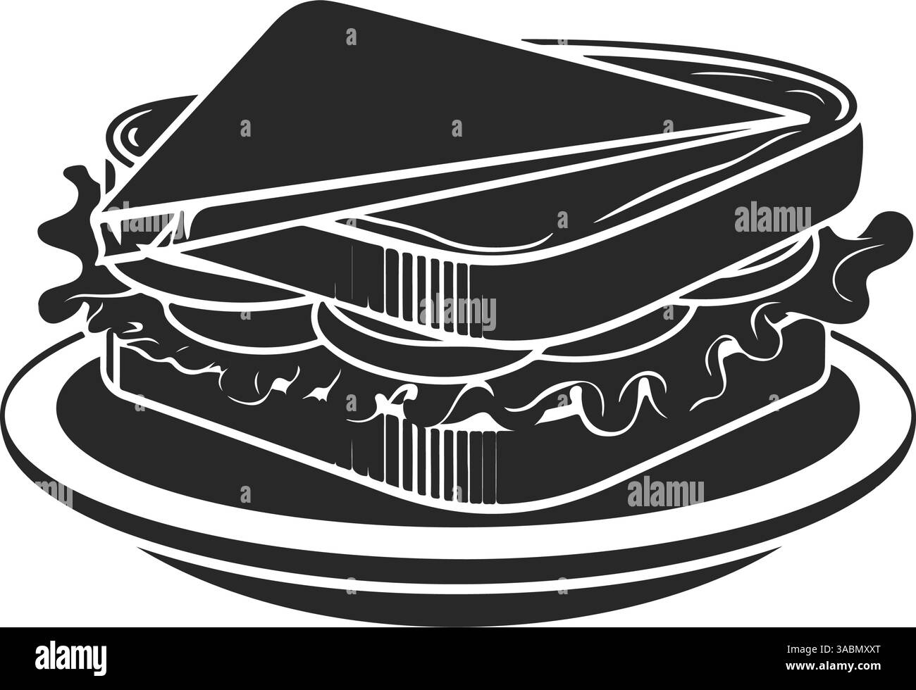 Illustration of Sandwich isolated on white background. Emblem with ...