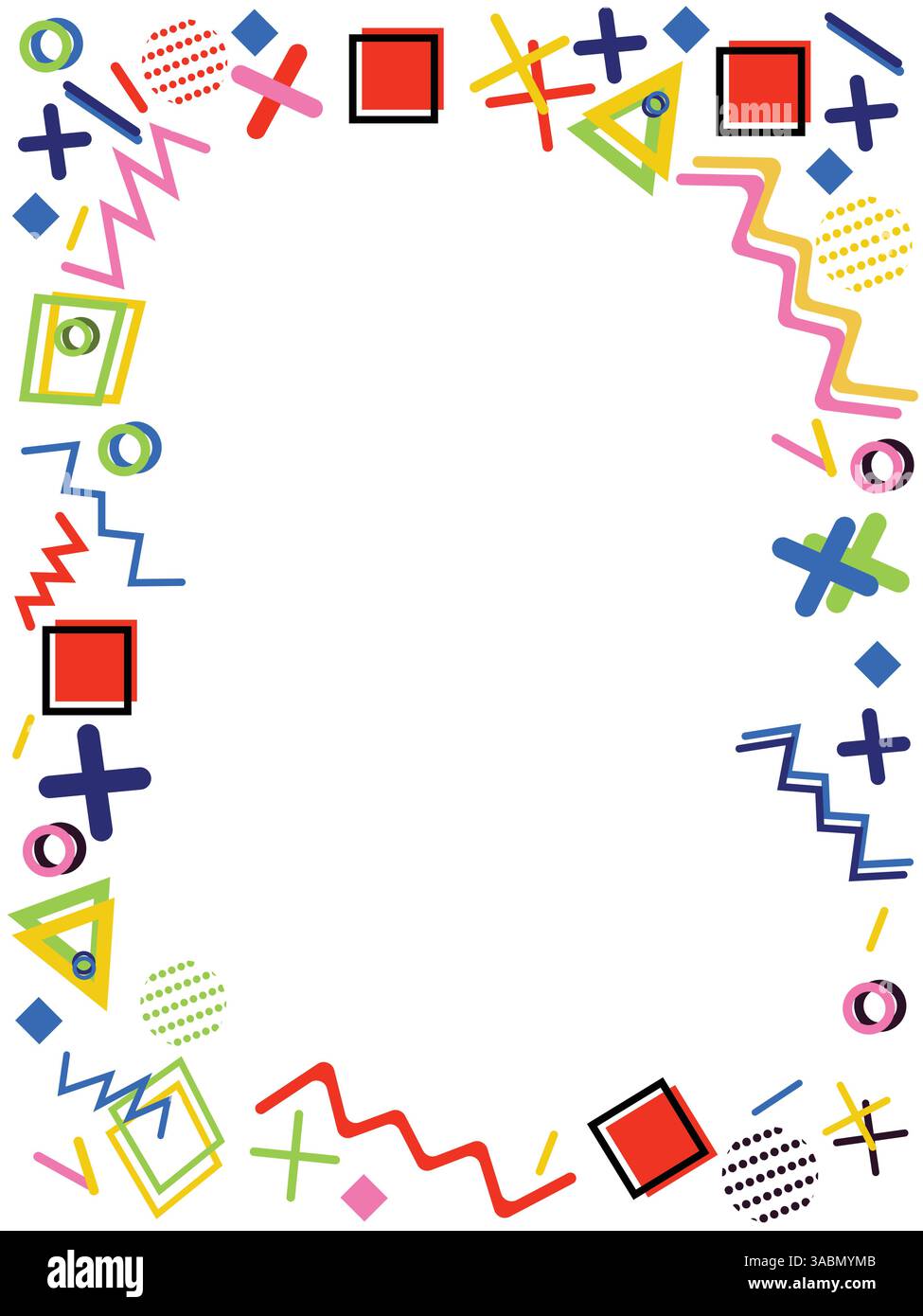 Memphis style frame with copyspace in the middle Stock Vector Image ...