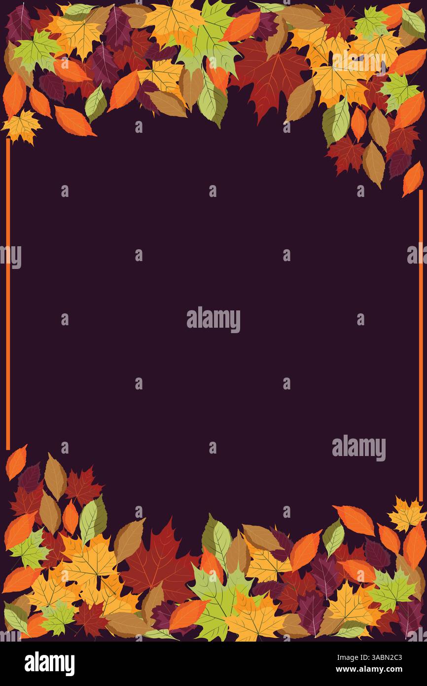 autumnal leafage poster frame ; autumnal foliage frame to print for ...