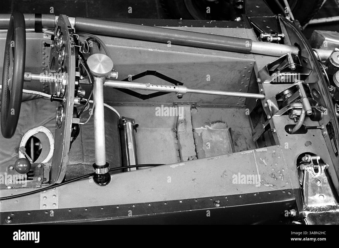 The steering column and cockpit of the new Lotus 25...Dutch Grand Prix ...