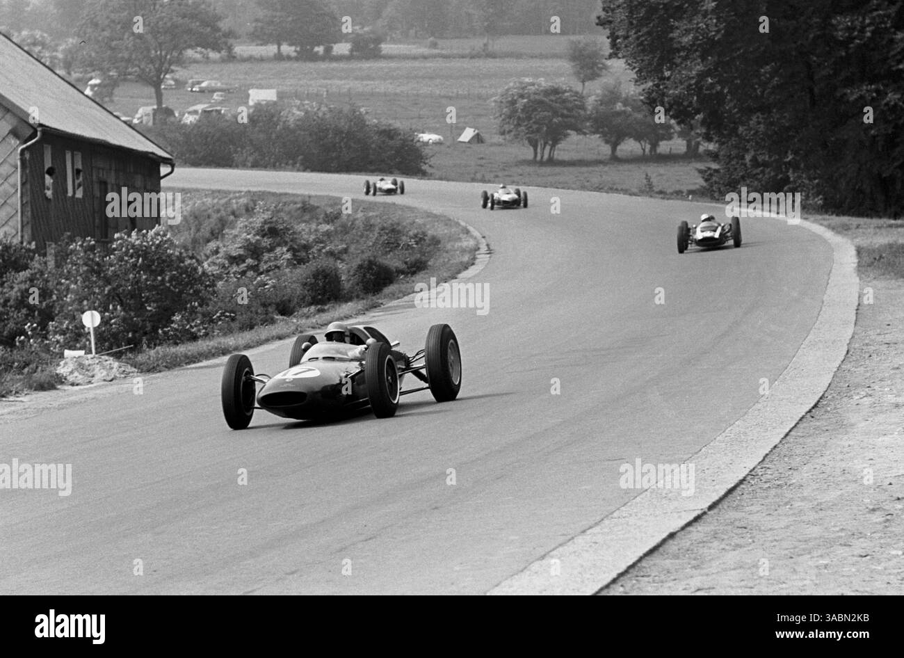 Trevor Taylor (GBR) Lotus 24 crashed heavily on lap 26 and was lucky to ...