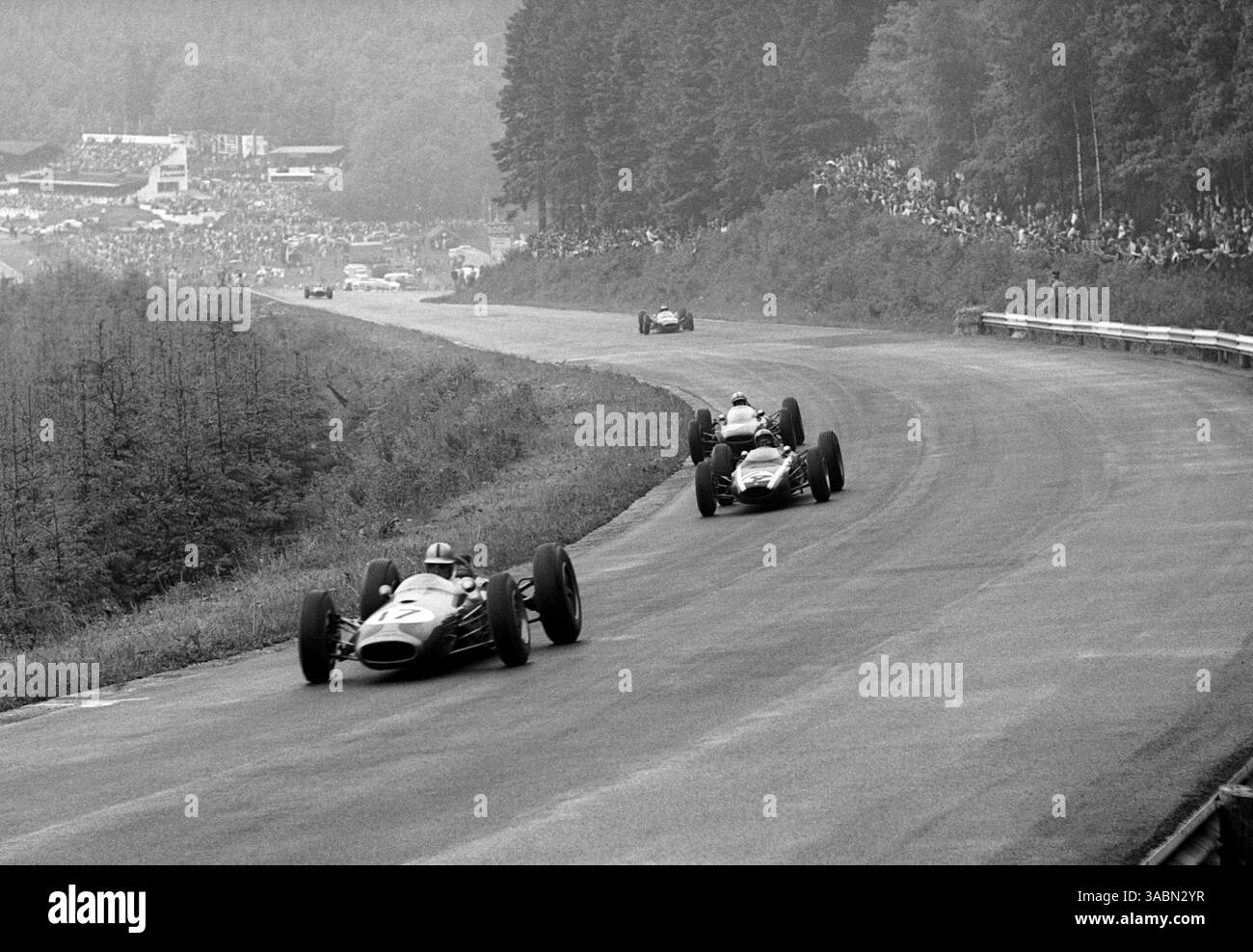 Jack Brabham (AUS) Brabham BT3 retired with a fuel injection pump ...