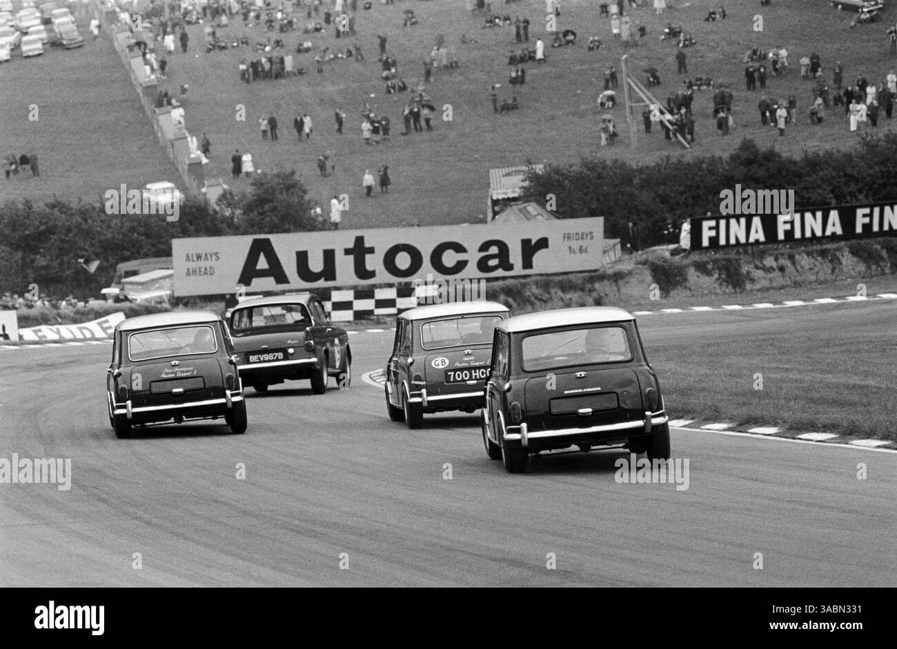 Racing Mini Cooper S' in action at a Grand Prix support race..British ...