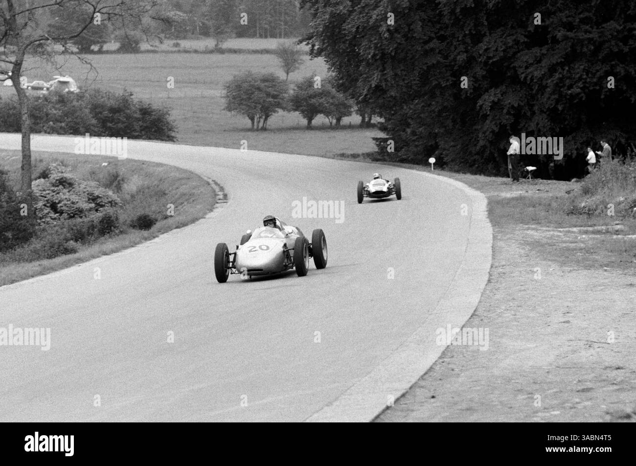 Sixth place finisher Dan Gurney (USA) Porsche 718 leads Jack Brabham ...