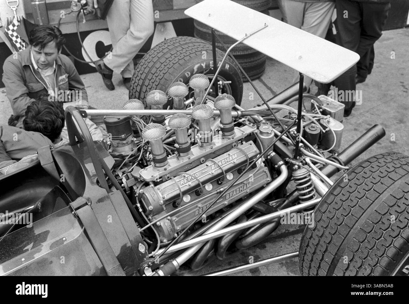 The engine of Jochen Rindt's (AUT) 3rd placed Brabham BT26. ..German ...