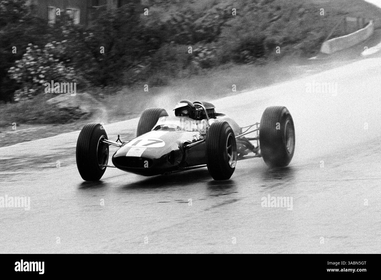 Jim Clark (GBR) Lotus 33 took victory with a masterful display of wet weather driving...Belgian ...