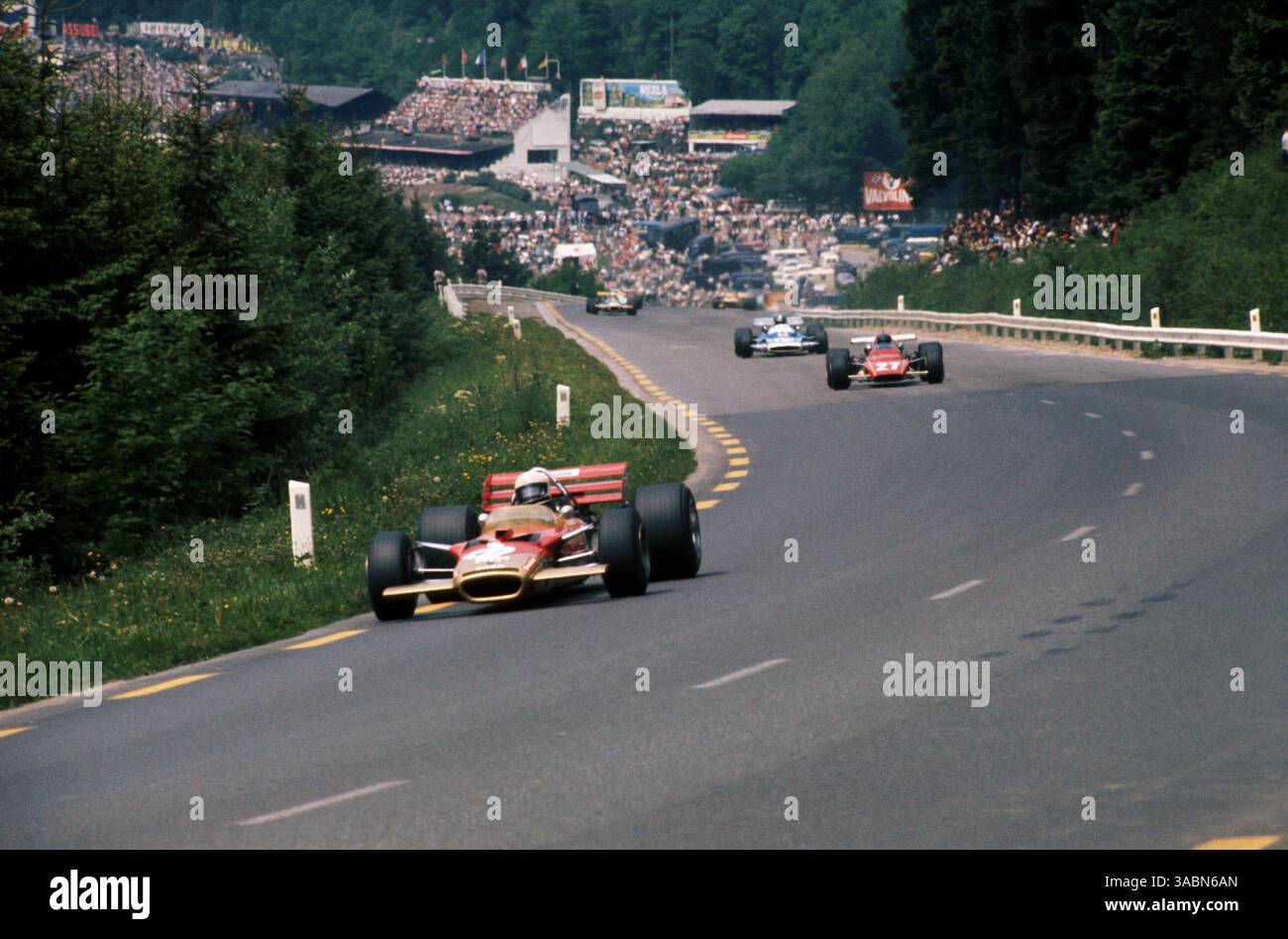 Jochen Rindt (AUT) Lotus 49C was in fourth when his engine failed on ...