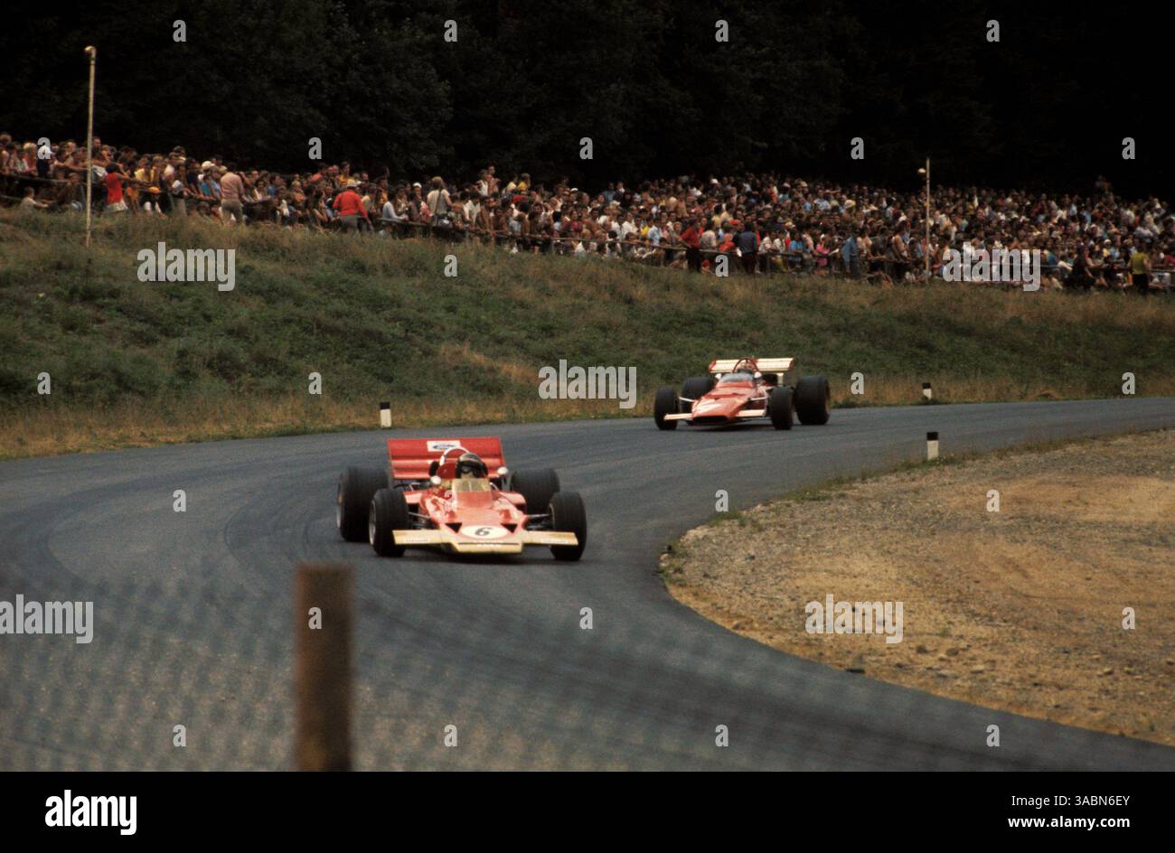 Local hero Jochen Rindt (AUT) Lotus 72C retired on lap 22 with a blown ...