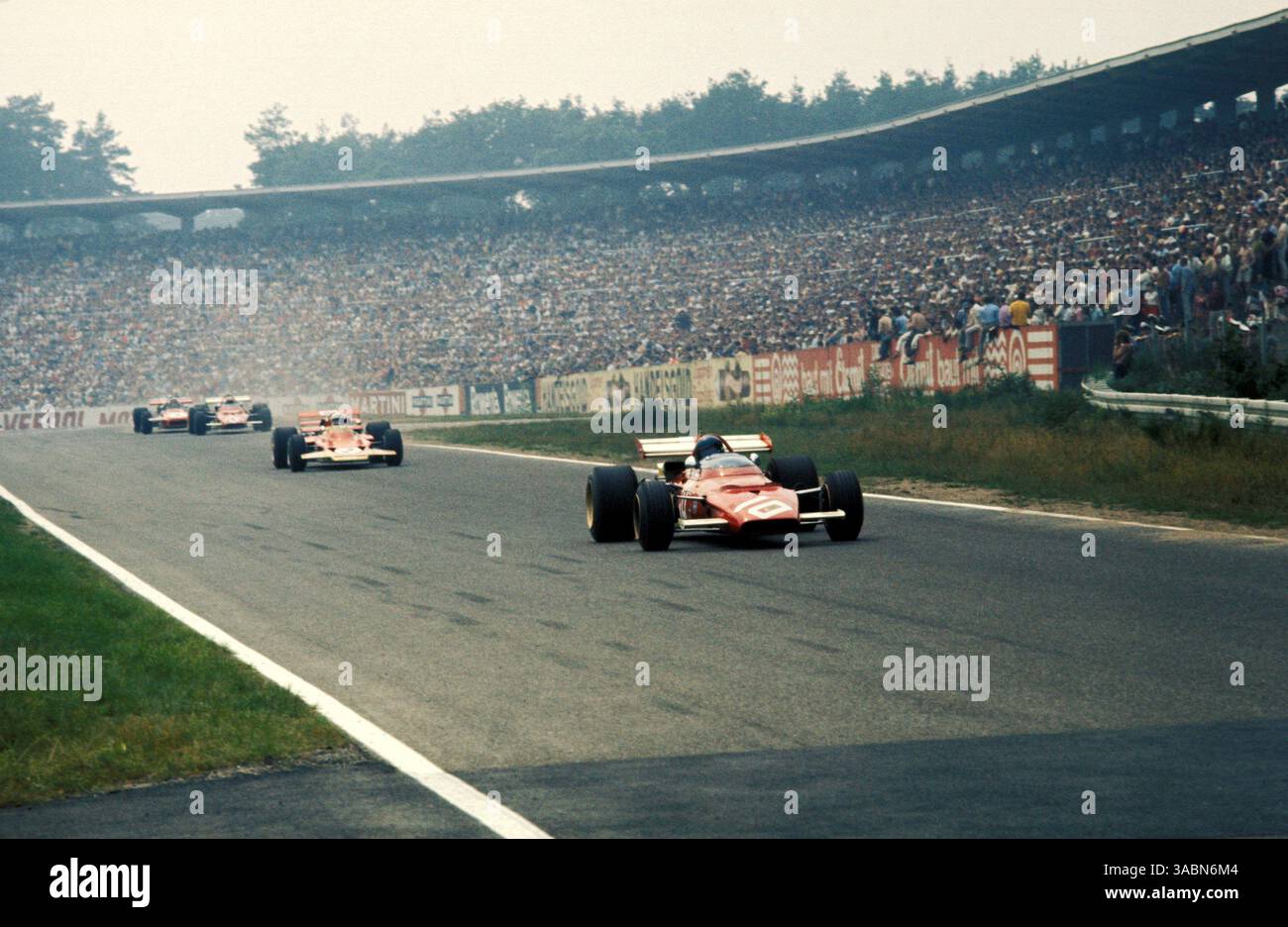 Pole sitter and second place finisher Jacky Ickx (BEL) Ferrari 312B lost out on victory by just ...