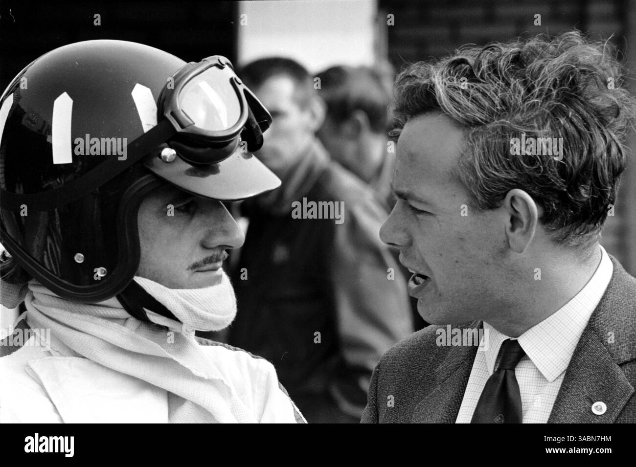 Graham Hill(GBR), Lotus 49, left, with Keith Duckworth, designer of the ...