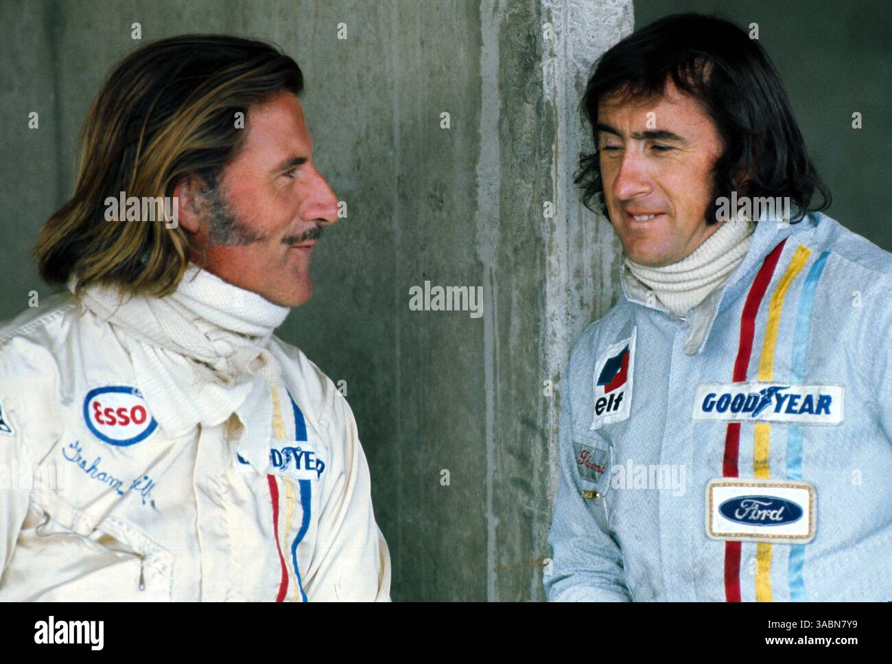Firm friends off the track; Graham Hill (GBR) Brabham and Jackie ...