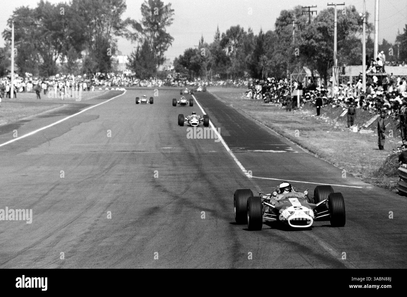 Race winner Jim Clark (GBR) Lotus 49...Mexican Grand Prix, Mexico City ...