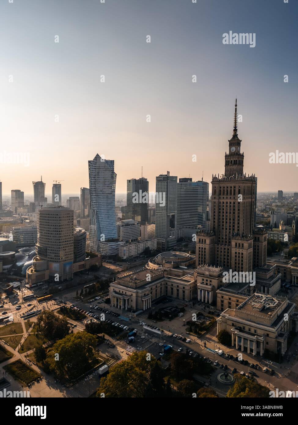 downtown of big capital city with skyscraper towers and modern tall ...