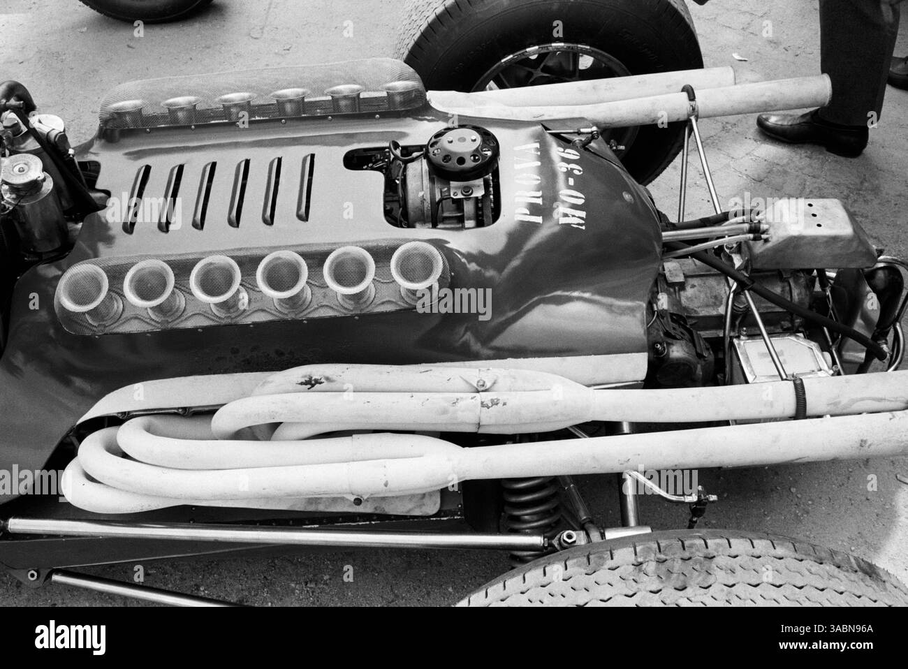 The Ferrari V12 engine that powered the 312 to a home one-two finish ...