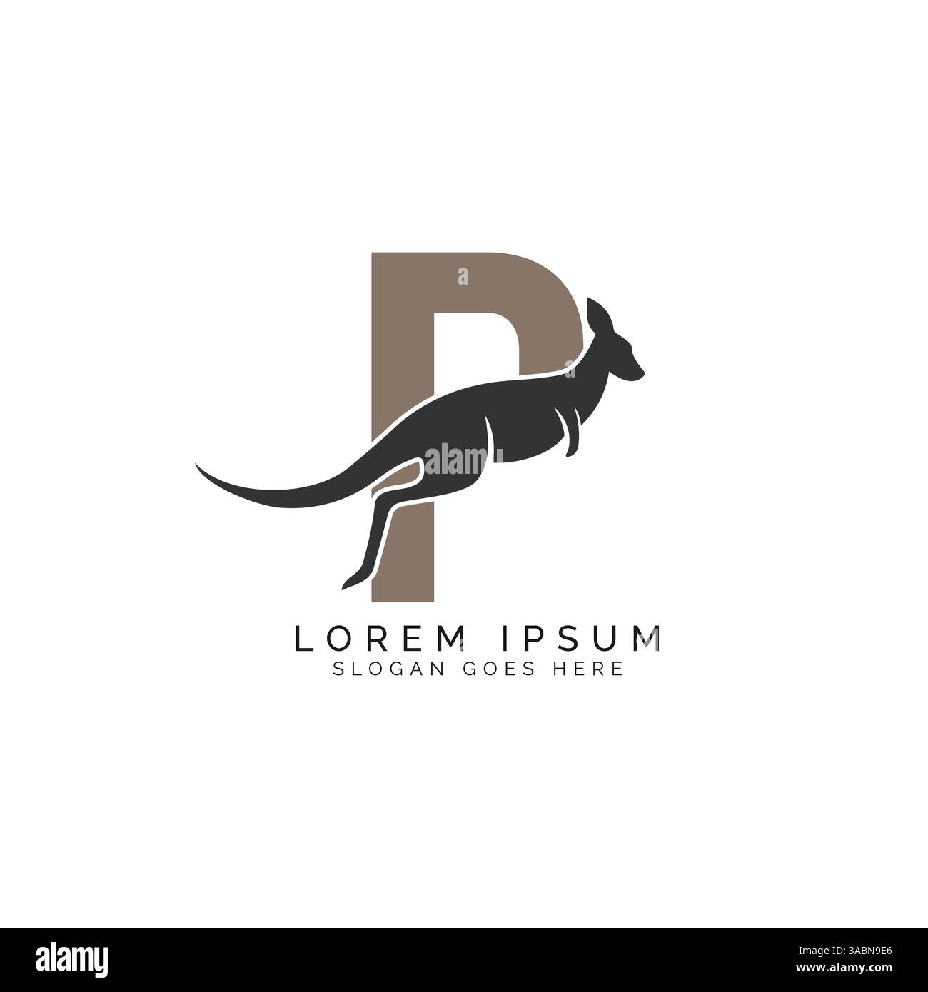 letter P logo Concept with Kangaroo design. Alphabet P with great ...