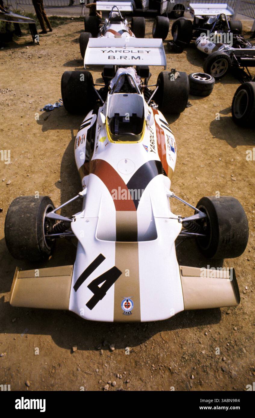 The BRM P160 of fourth placed Pedro Rodriguez (MEX) sits in the paddock ...