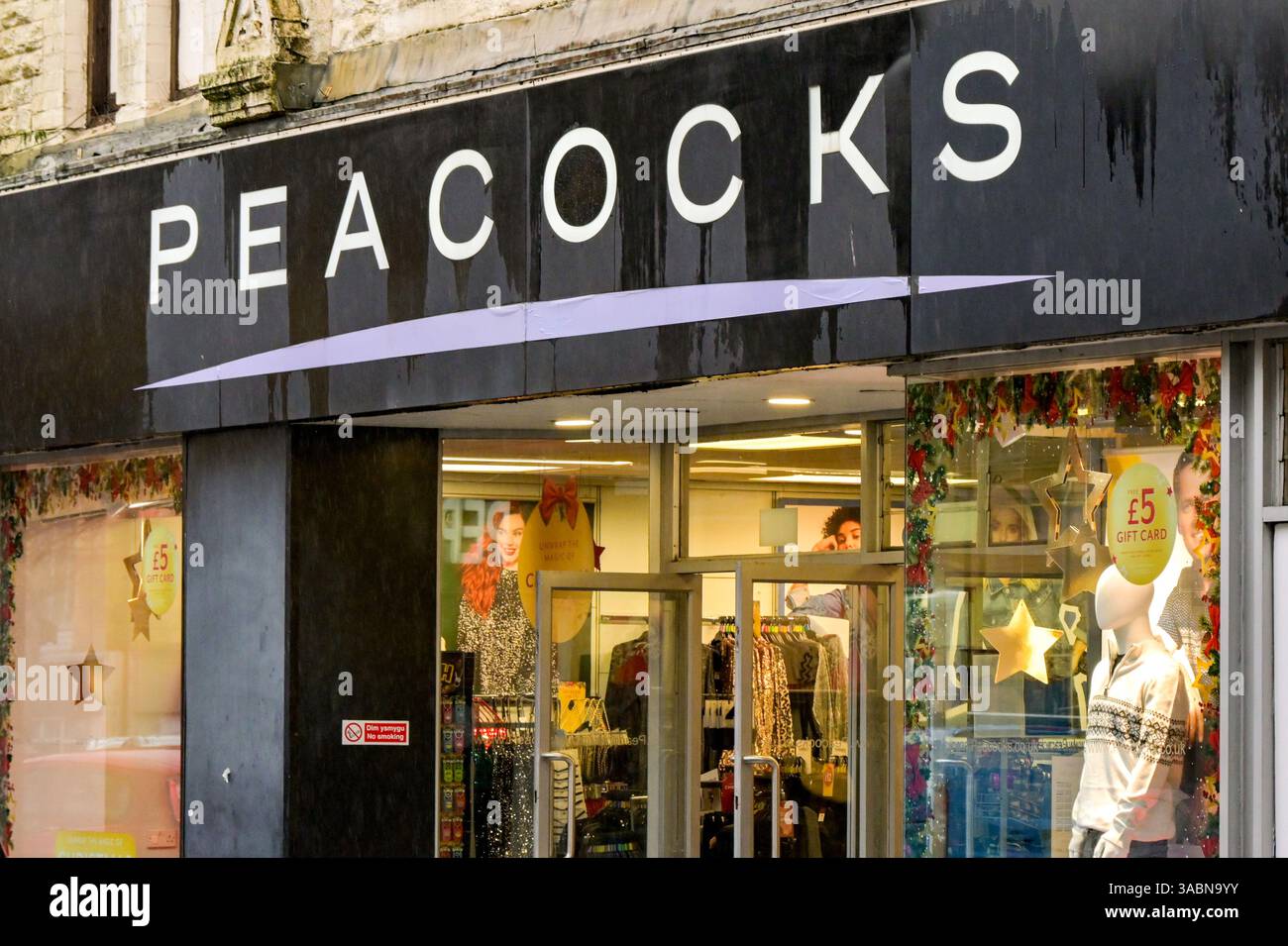 Pontypridd, Wales, UK - 24 November 2024: Sign above the entrance to a ...