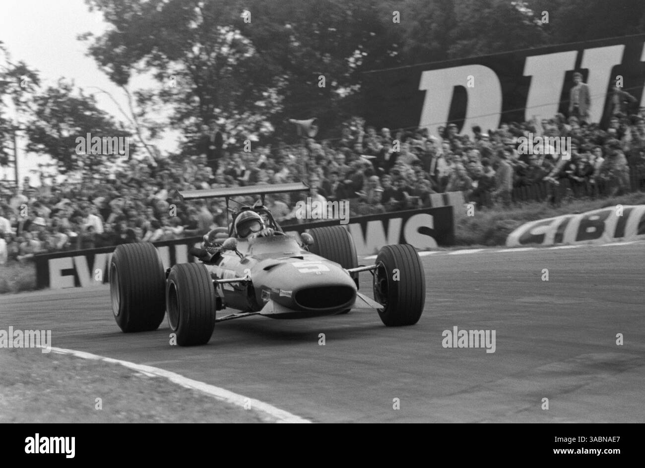Second place finisher Chris Amon (NZL) Ferrari 312, whose pursuit for ...