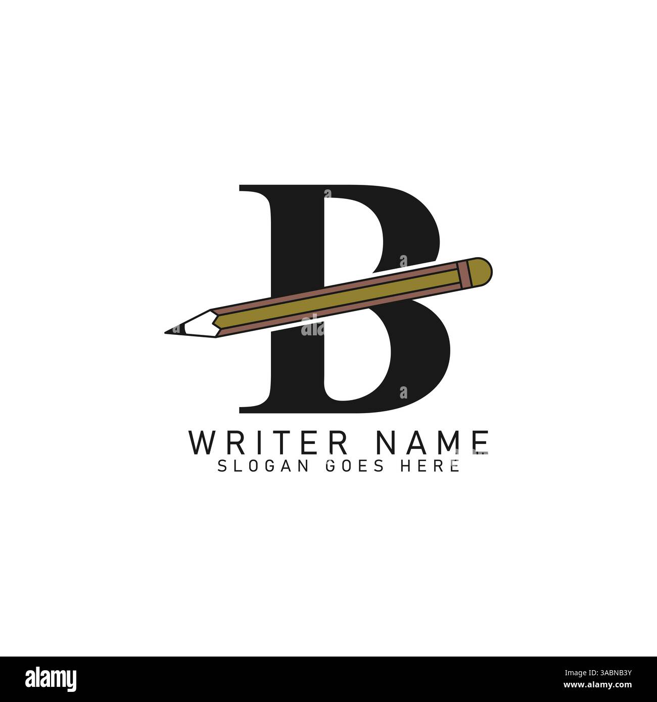 Letter B Pencil Logo Design. Alphabet B Lead Pencil Icon Stock Vector ...