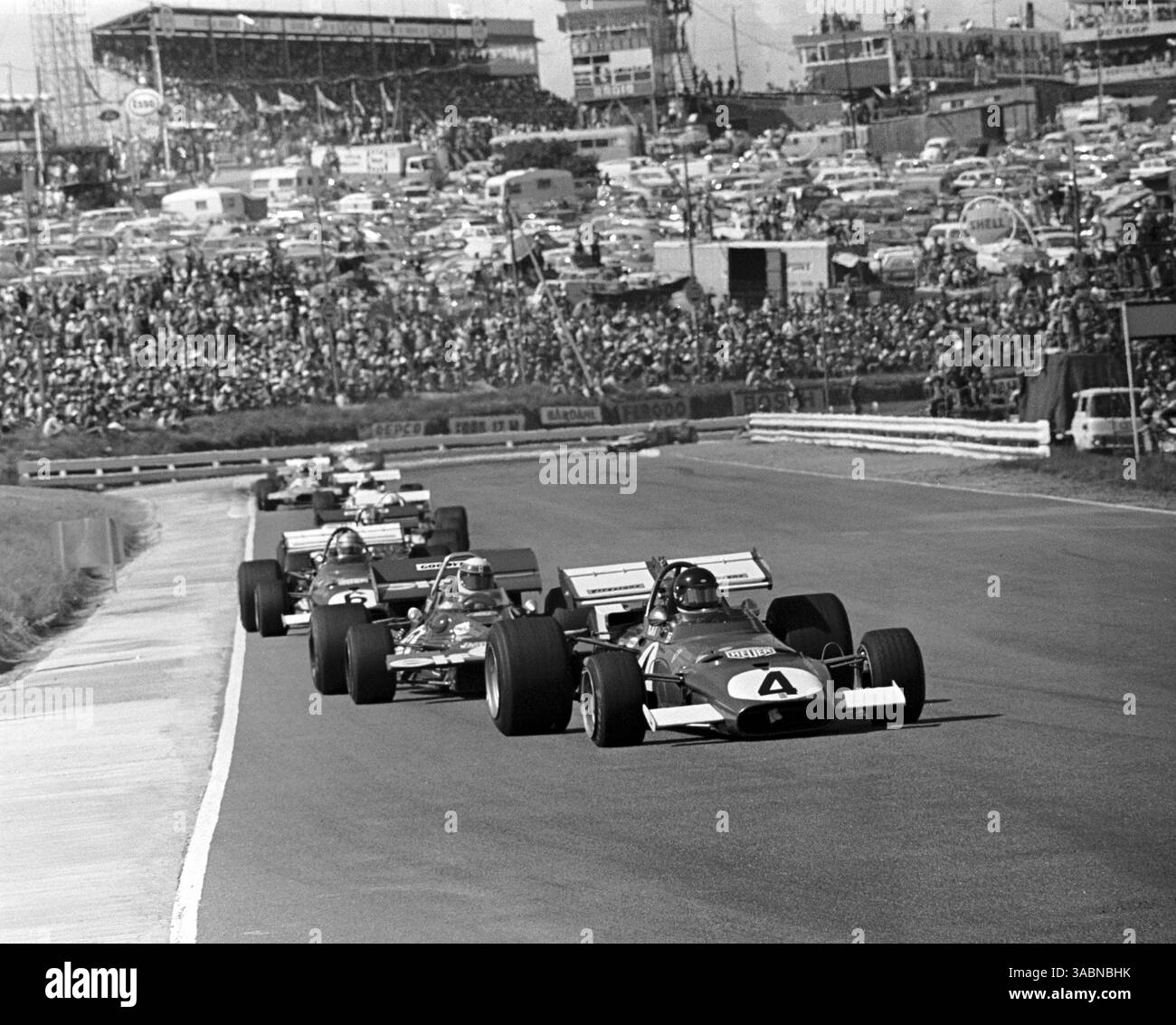Jacky Ickx(BEL) Ferrari 312B leads Jackie Stewart(GBR) Tyrrell 001 and ...