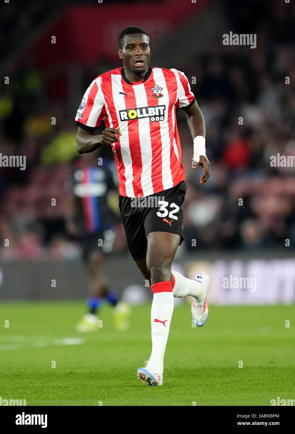 Southampton's Paul Onuachu during the Premier League match at St Mary's ...