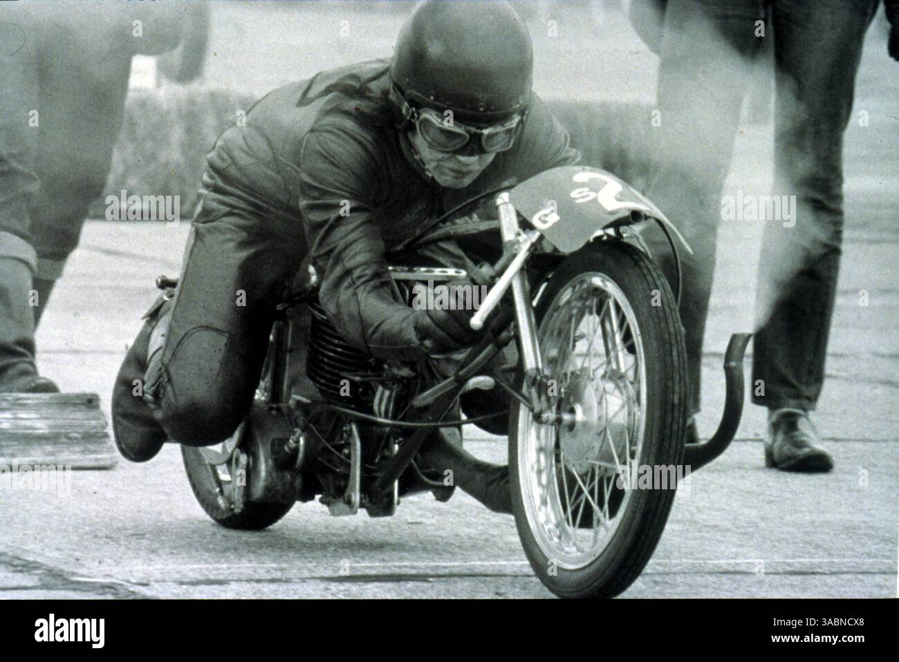 Adrian Reynard (GBR) on his first Land-speed record breaking motorcycle ...