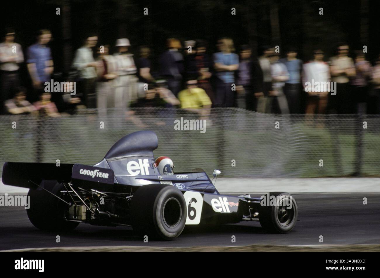 Francois Cevert (FRA) Tyrrell 006 led the race, but dropped to second ...