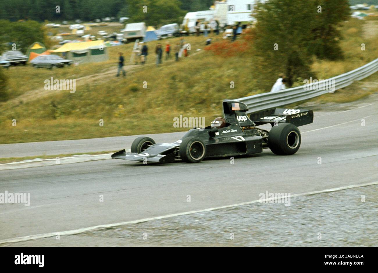 Jackie Oliver (GBR) Shadow DN1 finished third, but was convinced he had won a race marred by ...