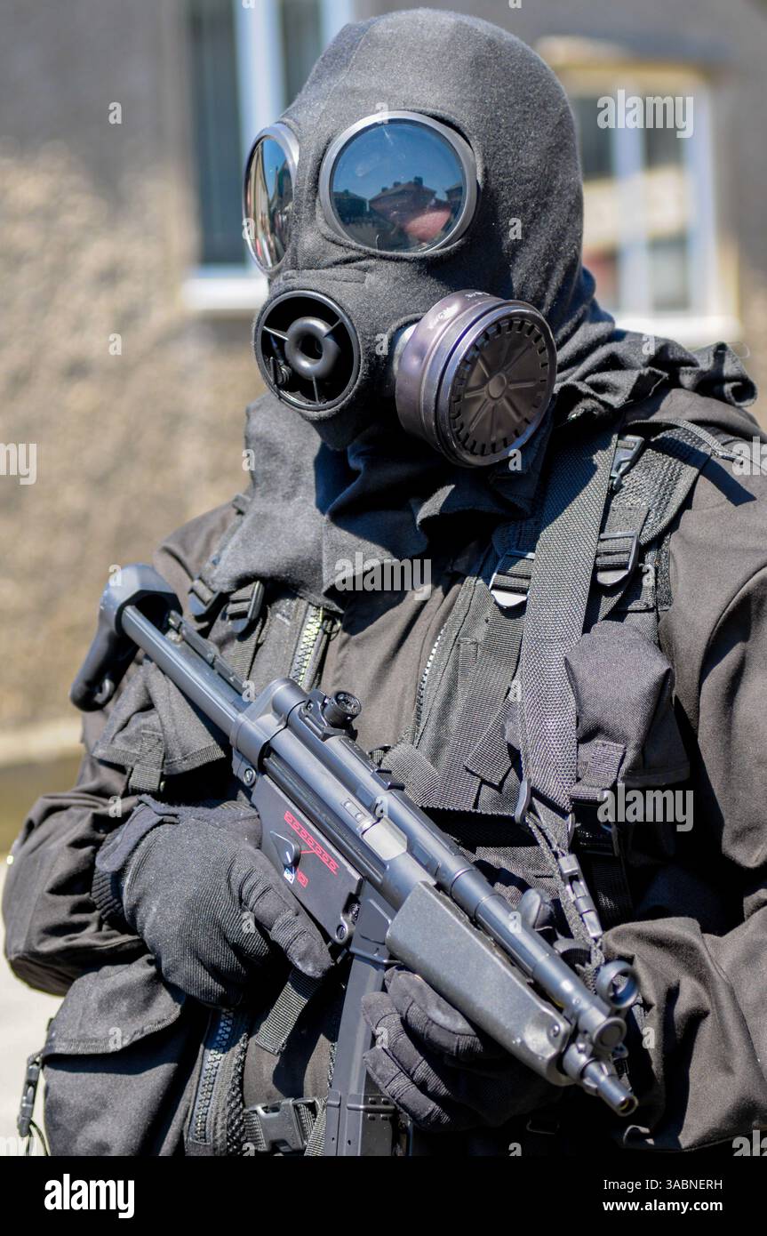 An Airsoft Player in a Tactical / Swat / Special Forces Type Uniform ...