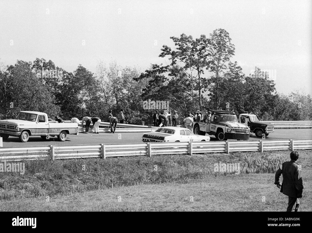Barrier repairs take place on the circuit following the tragic fatal ...